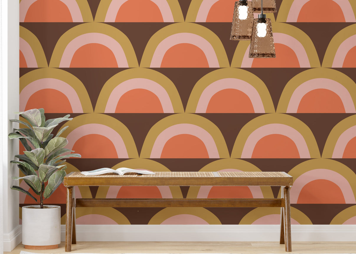 Apricity Boho Chocolate Yellow Wallpaper Murals for Bedroom