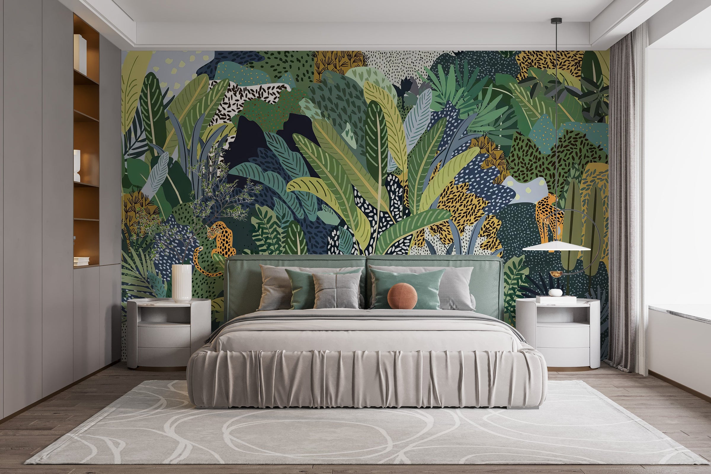 Buy Hidden Tropical Jungle Cat Mural - Kids Room Wallpaper