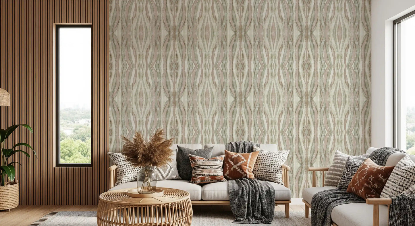 Muted Organic Flow stripes Wallpaper⁠