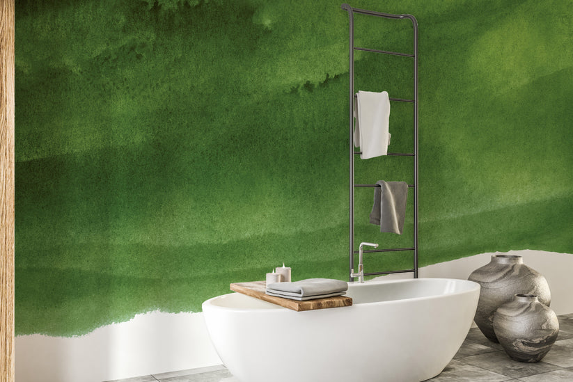 Dark Green Wallpaper Mural - Peel and Stick Design - Giffywalls