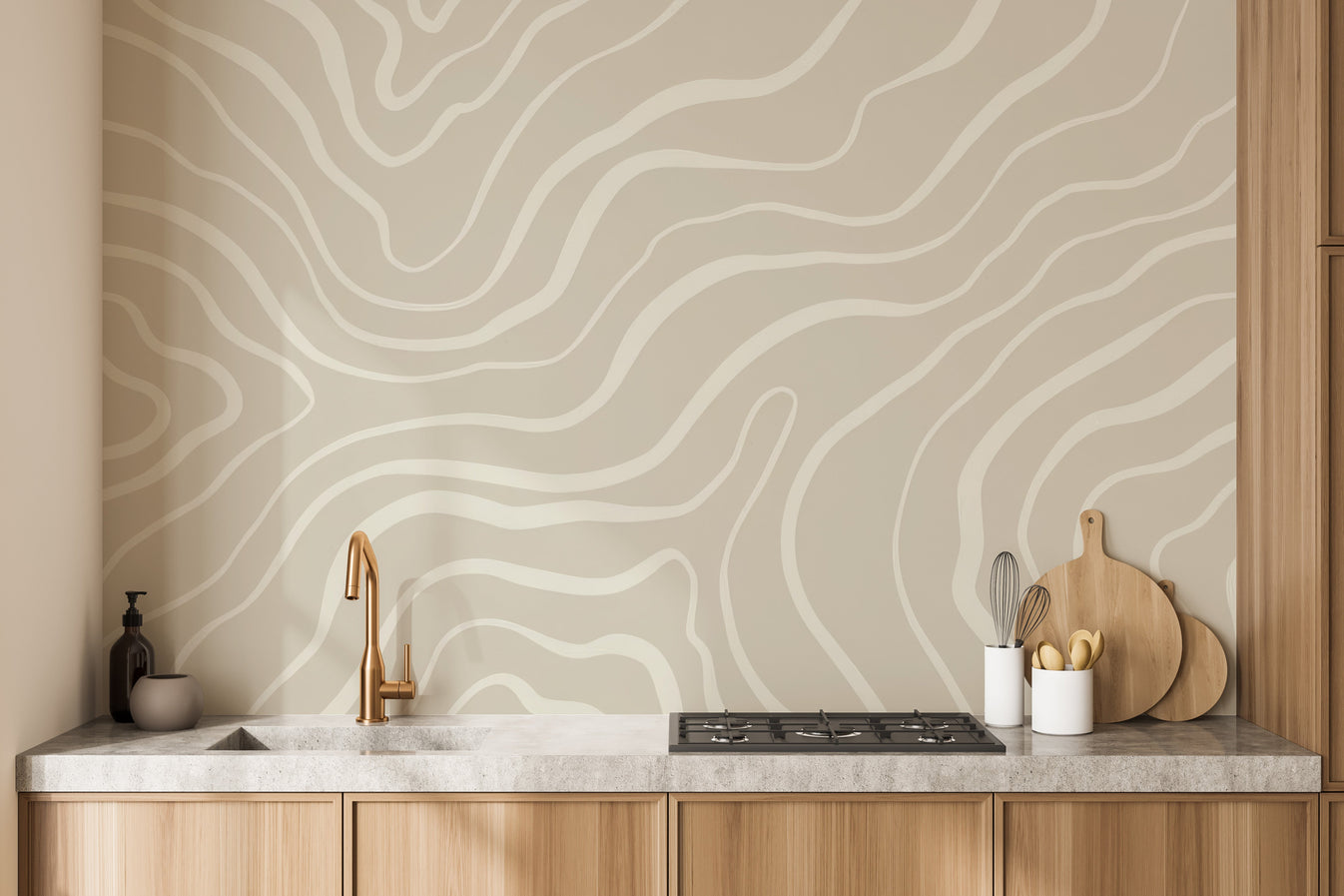 Order Abstract Neutral Lines Wallpaper for a Chic Look