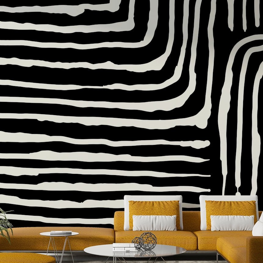 Abstract Stripe Wall Mural – Contemporary Bold Wallpaper