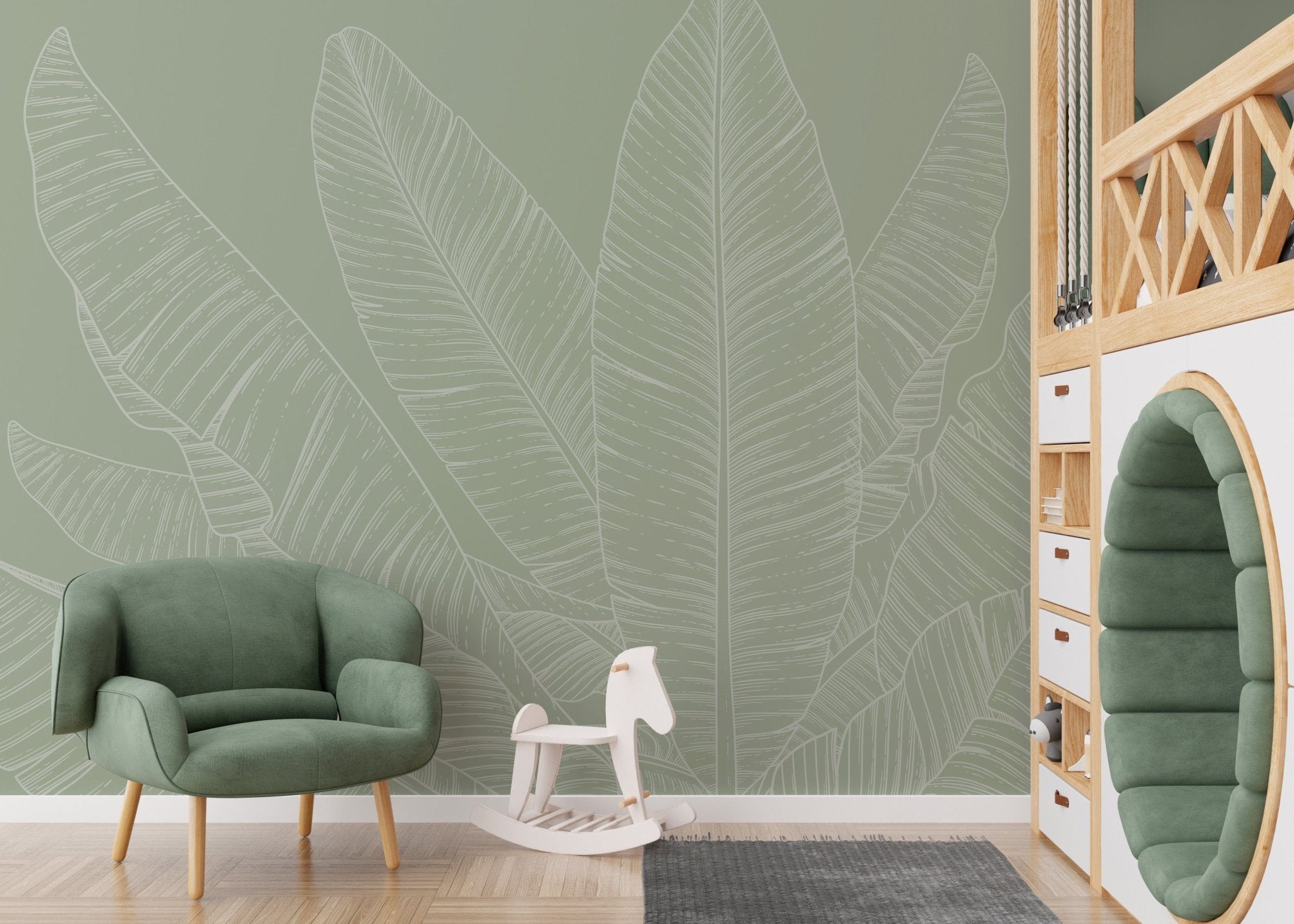 Banana Leaf Canopy – Elegant Green Nature Wallpaper