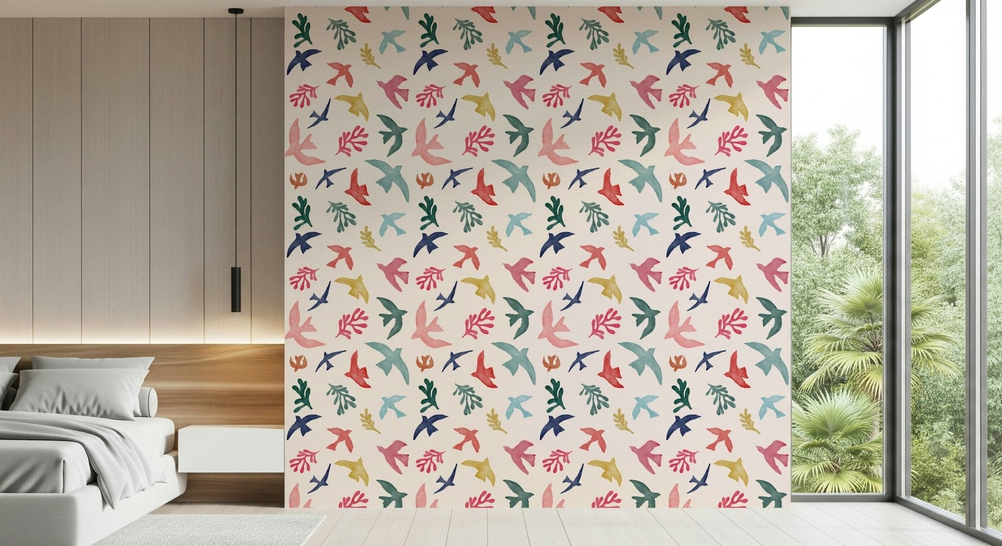 Bright Freedom Birds Wallpaper Mural for Home Décor
