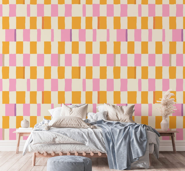 Buy Vivid Checkered Wallpaper Online - Giffywalls