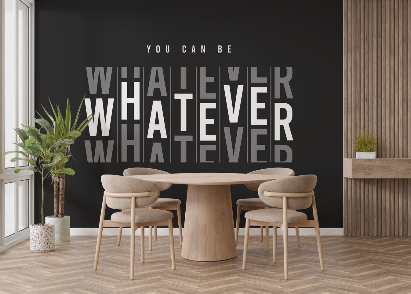 Get Monochrome Wallpaper - Empowering Message Mural | IN
