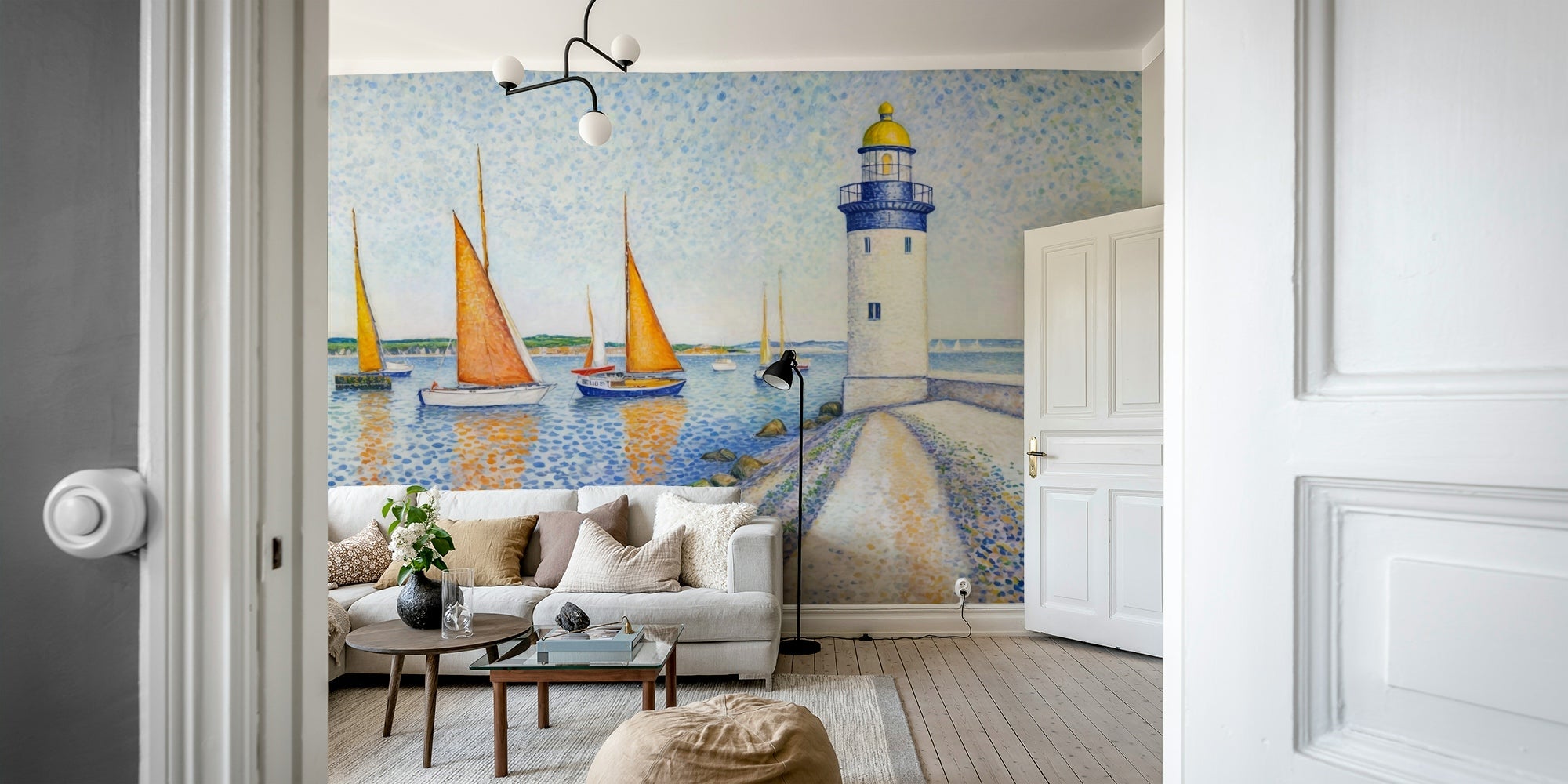 Coastal Pointillism Wallpaper