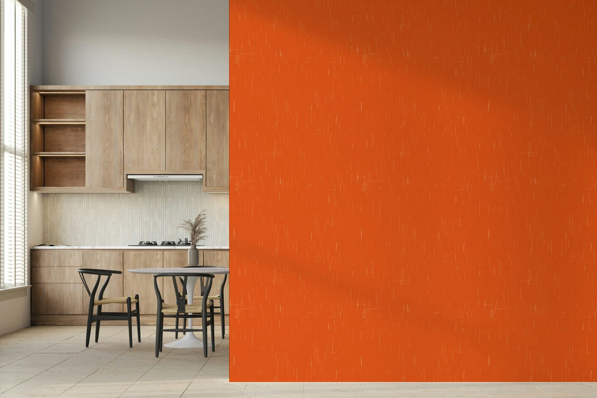 Retro Orange Atomic Linen Wallpaper