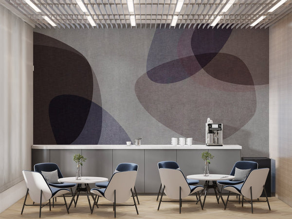 Buy for Modern Overlapping Forms Abstract Wallpaper – Stylish Design