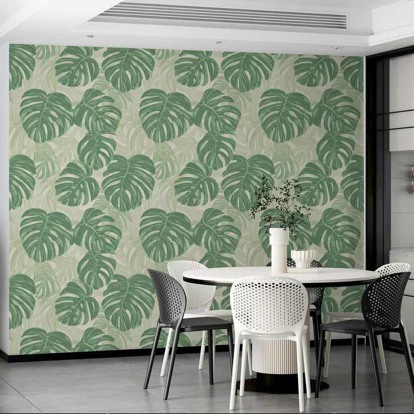 Monstera Moments Wallpaper: Tropical Elegance