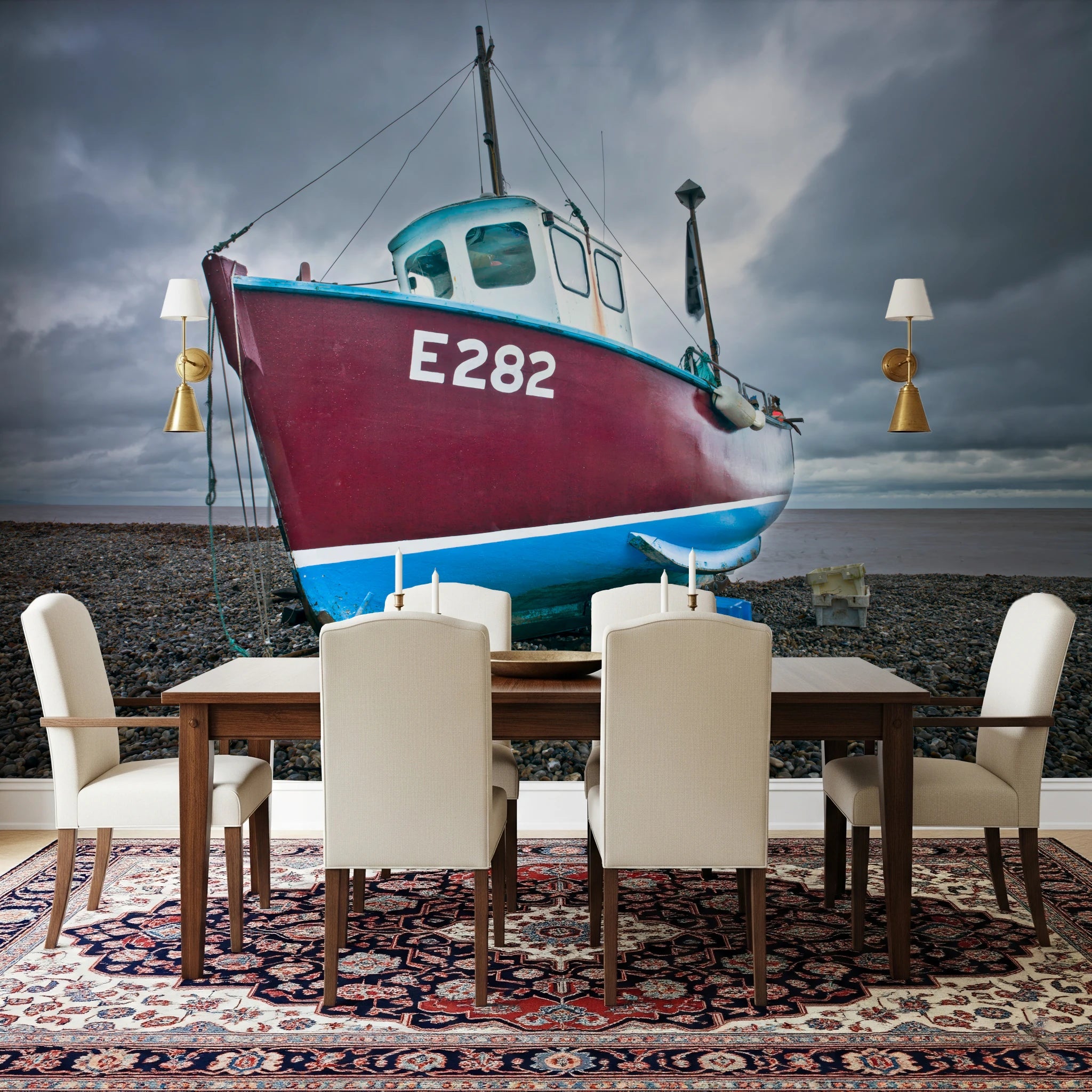 Dorset Boat Mural: Coastal Calm