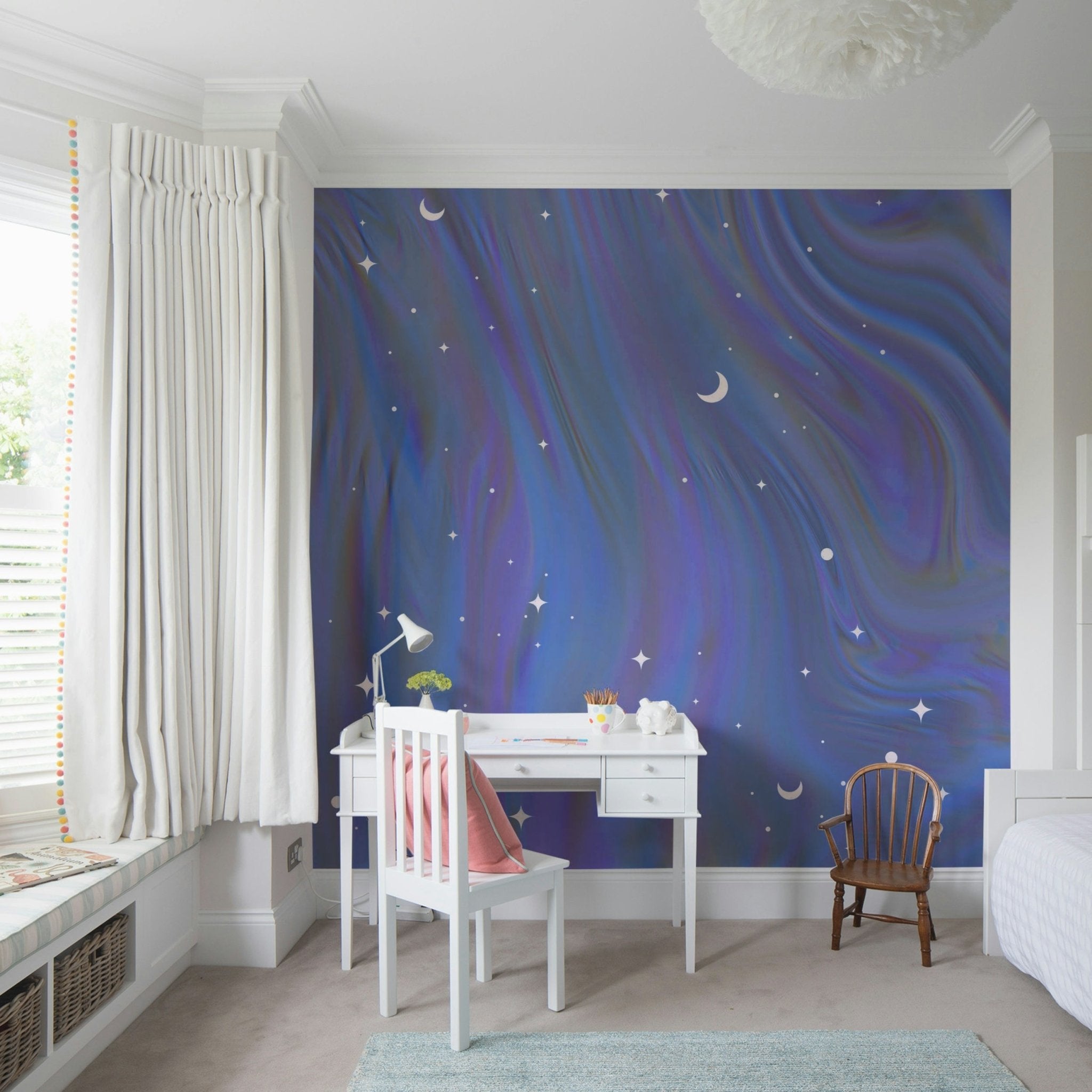Night Sky Dreamscape Wall Mural – Calm Starry Wallpaper