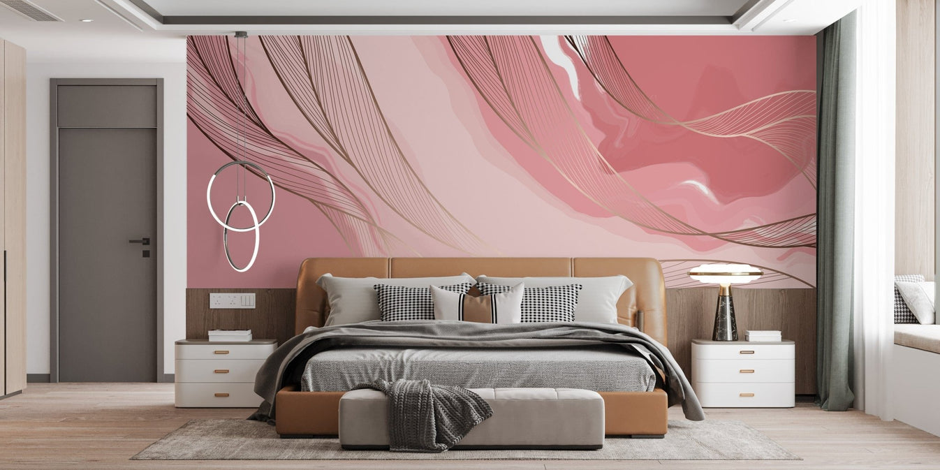 Pink Color Marble Luxurious Wallpaper Murals for Bathroom Walls