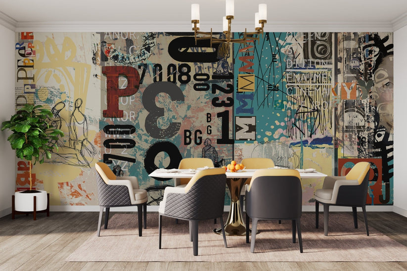 Order Retro Collage Peel & Stick Wallpaper Mural Now