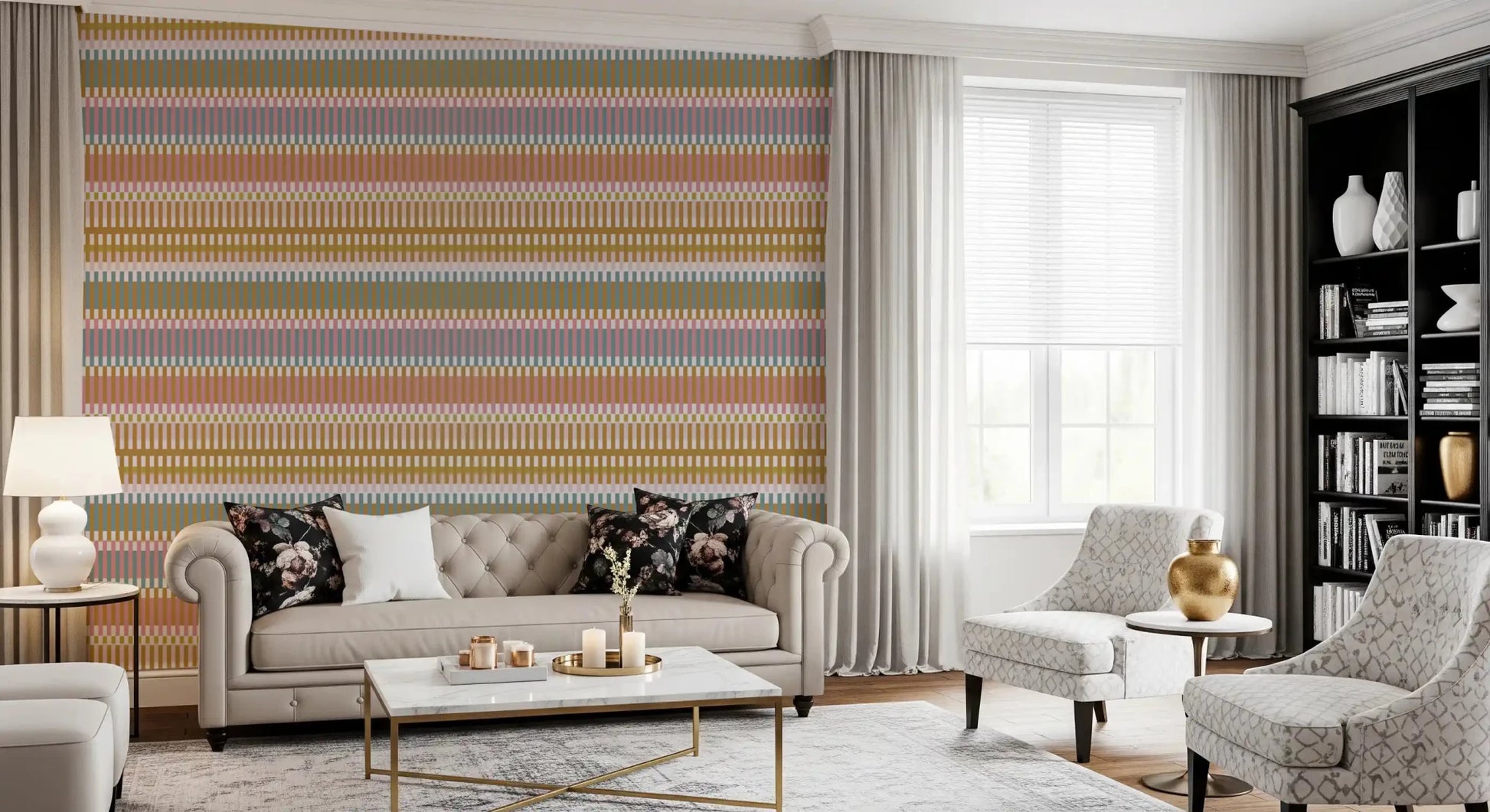 Geometric Retro Weave Blocks Wallpaper for Modern Spaces