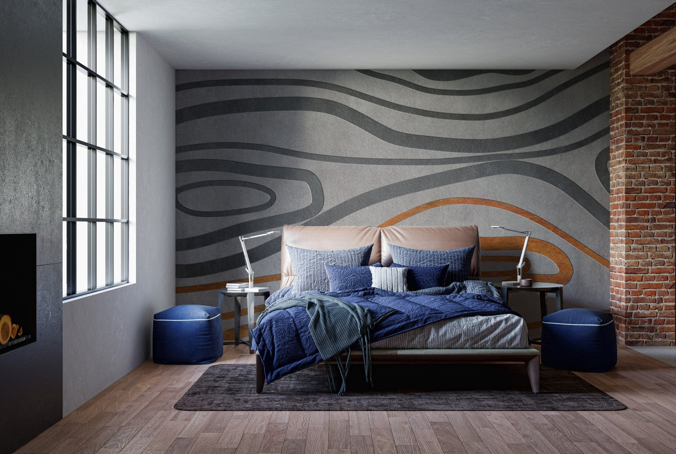 Buy Rustic Contour Lines Abstract Wallpaper