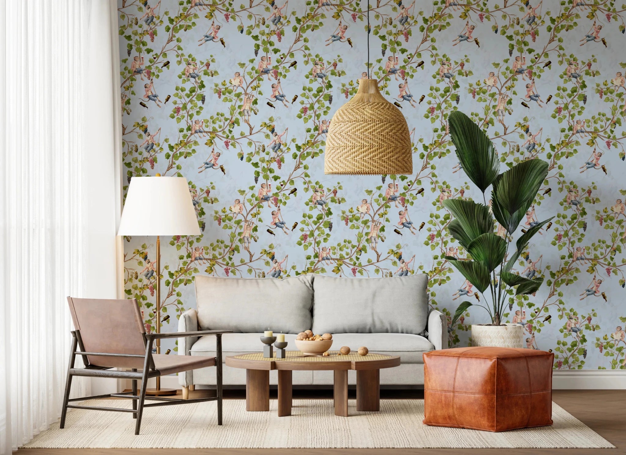 Rococo Monkey Wine Wallpaper